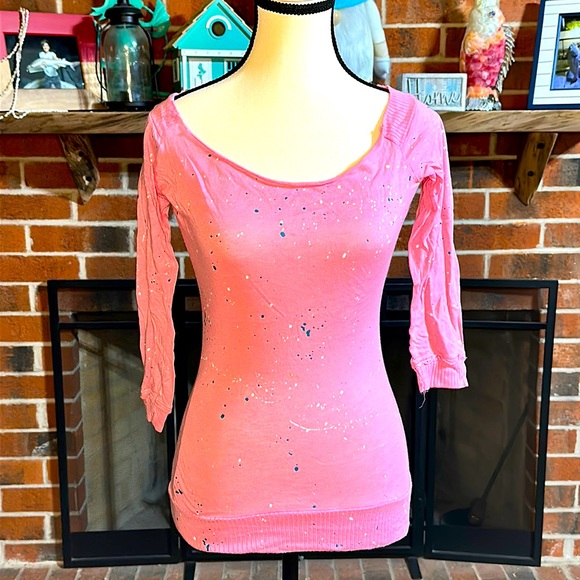 Dex | Tops | Vintage Dex Xs 34 Sleeve Pink Shirt | Poshmark